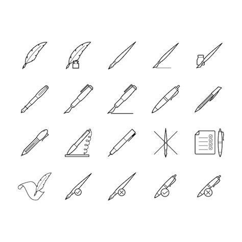 Icono De Pluma Vector Premium