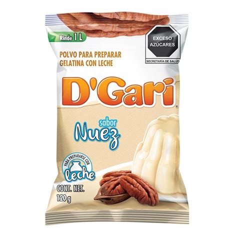 Polvo Para Preparar Gelatina DGari De Leche Sabor Nuez 120 G Walmart