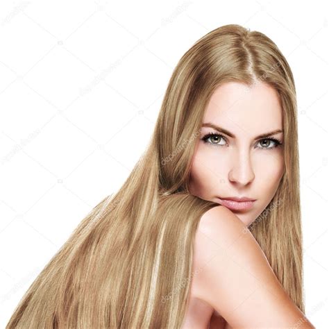 Mulher Bonita Cabelo Louro Longo Reto Fotografias De Stock