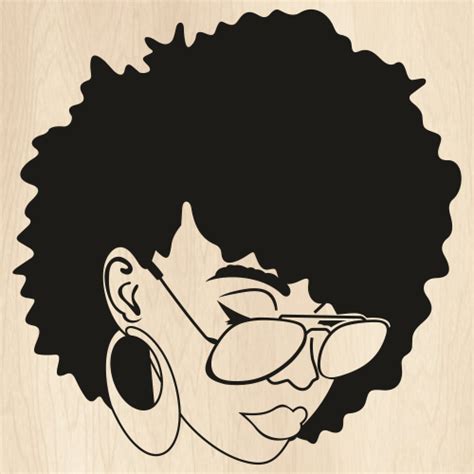 Black Woman With Glasses Svg Afro Woman Svg Fabulous Queen Logo The