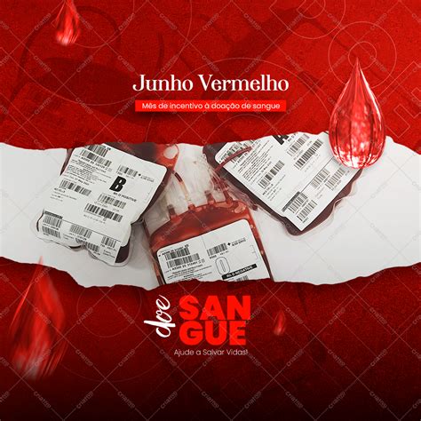 Junho Vermelho Doe Sangue Salve Vidas 3781 Criativo Dahora