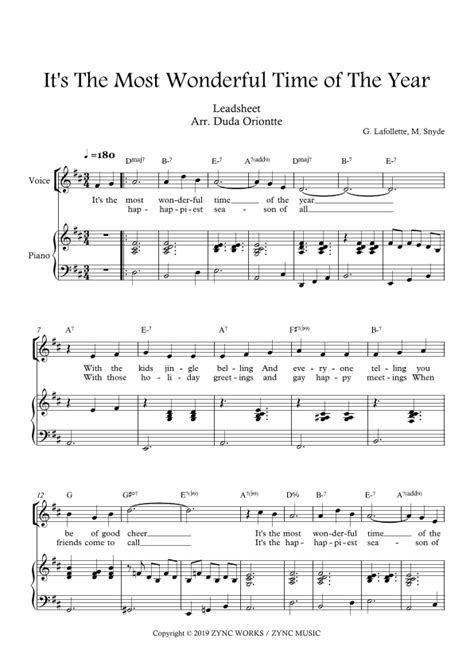 It S The Most Wonderful Time Of Year Arr Duda Oriontte Sheet Music