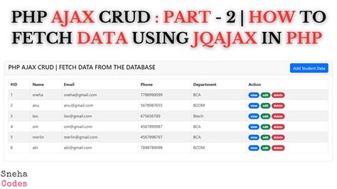 php ajax crud 2 how fetch data in tabular format using ajax in php youtube
