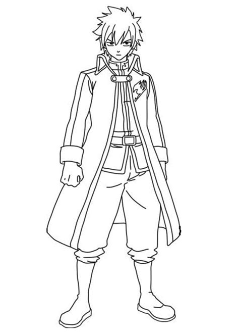 Coloriage Natsu de Fairy Tail télécharger et imprimer gratuit sur