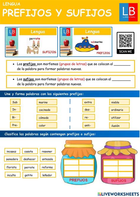 Ejercicio Interactivo De Prefijos Y Sufijos Para Primaria Puedes Hacer
