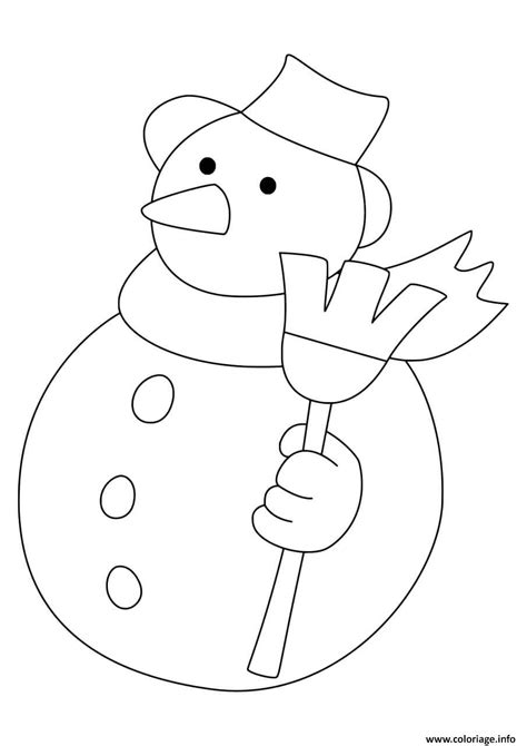 Dessin Bonhomme De Neige Simple Coloriage A Colorier