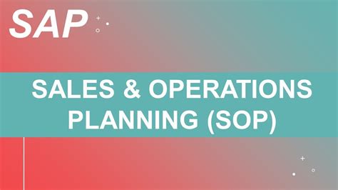 Sap Sales And Operations Planning Sop Sapwithik Sappp Youtube