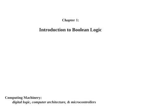 ppt chapter 1 introduction to boolean logic dokumen tips