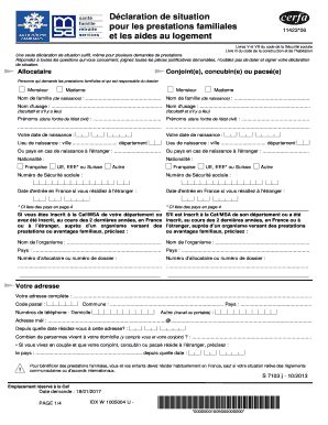 Remplissable En Ligne Remplissable D Claration De Situation Pour Les