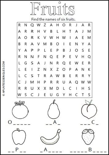 Excelente Surgir Alexander Graham Bell Sopa De Letras De Las Frutas En