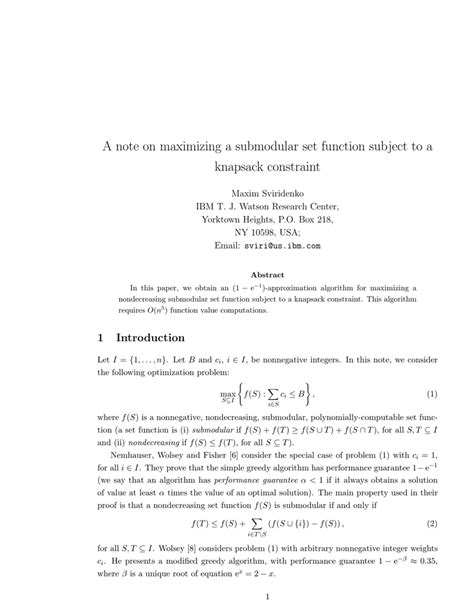 a note on maximizing a submodular set function subject to knapsack constraint