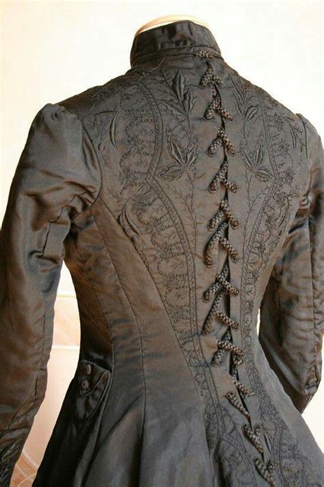 1877 Mourning Dress Detail Back Fashion Victorian Fashion Mourning