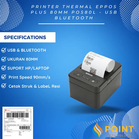 Jual Printer Thermal EPPOS PLUS 80mm POS80L USB BLUETOOTH Shopee