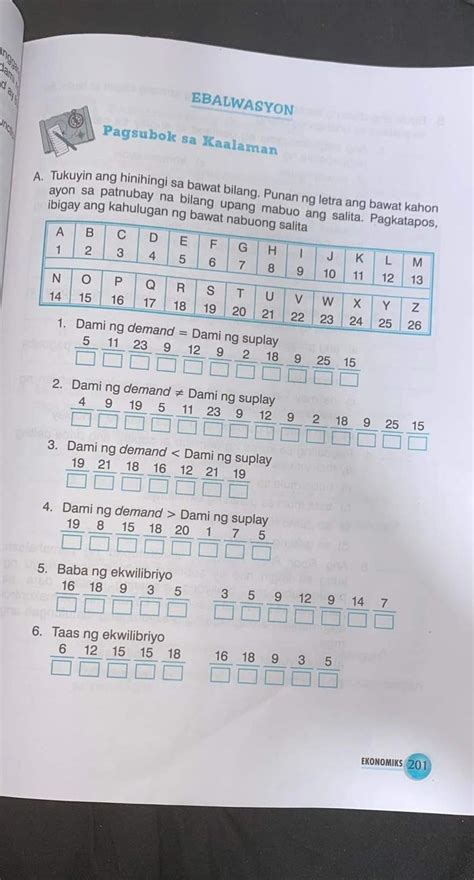 Tukuyin Ang Hinihingi Sa Bawat Bilang Punan Ng Letra Ang Bawat Kahon