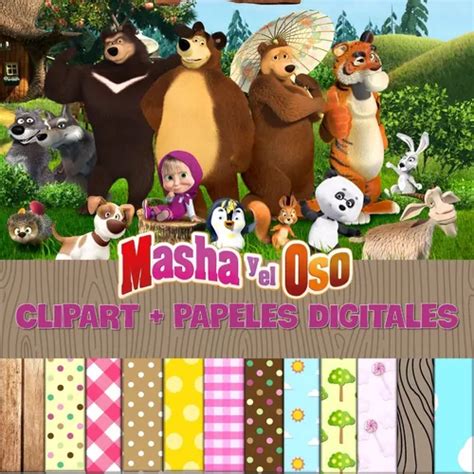 Kit Clipart Masha Y El Oso Imágenes Png Fondos