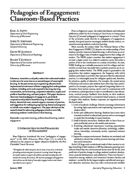 pdf pedagogies of engagement classroom based practices cooperative learning and problem