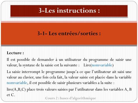 PPT Cours 2 Bases Dalgorithmique PowerPoint Presentation Free