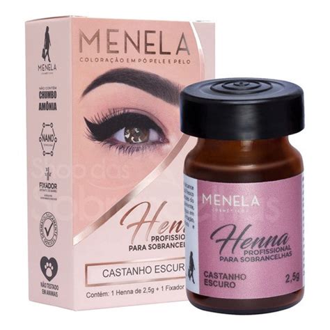 Kit Henna Para Sobrancelhas Castanho Escuro Menela 2 5g No Shoptime