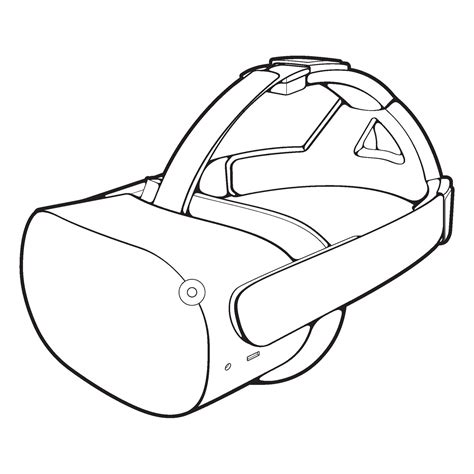 Virtual Reality Headset Outline Drawing Vector Virtual Reality Headset