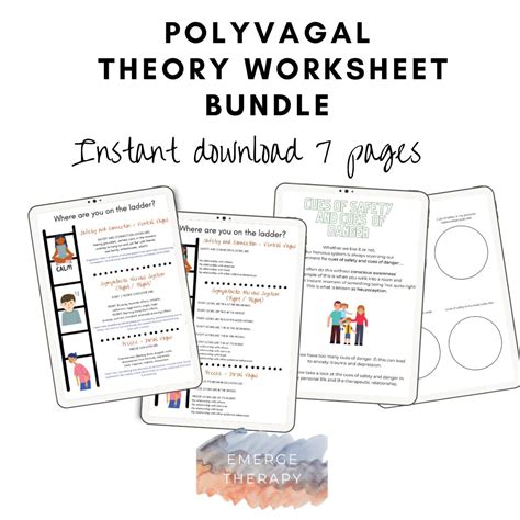 Polyvagal Theory Ladder Of The Nervous System Worksheet Bundle Etsy