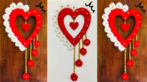 Heart Shaped Wall Hanging Diy Easy Woolen Wall Hanging Craft Ideas