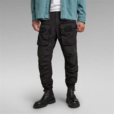 3D Regular Tapered Cargo Pants Black G Star RAW