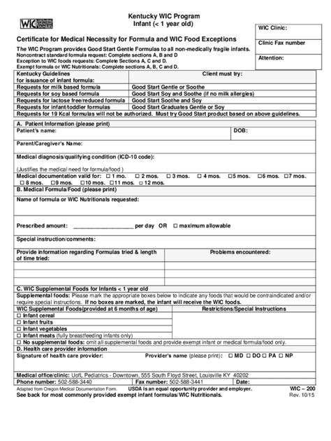 2015 Form KY WIC 200 Fill Online Printable Fillable Blank PdfFiller