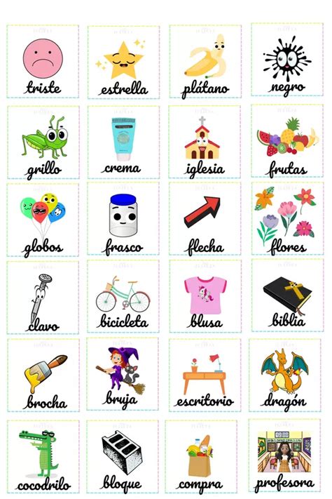Lotería de sílabas trabadas profe social