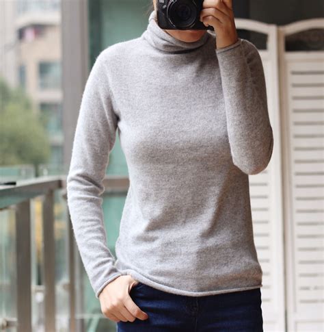 大推基本款堆堆领高领多色精品羊绒衫打底衫女显瘦舒服保暖 虎窝淘