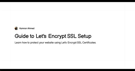 Guide To Let S Encrypt SSL Setup Roadmap Sh