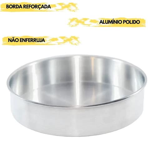 Forma De Bolo Redonda X Cm Fundo Fixo Alum Nio Sc Lupel