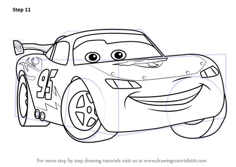 Learn How To Draw Lightning McQueen From Cars Cars Step By Step