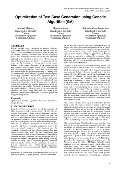 pdf optimization of test case generation using genetic algorithm ga salman afsar