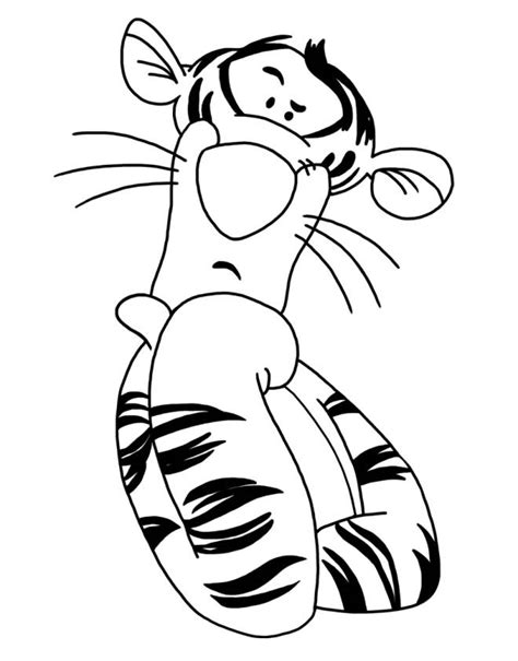 Coloriage Tigrou en pensant dessin gratuit à imprimer