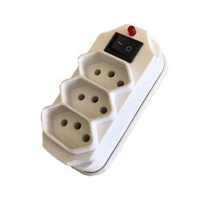 Plugue 2 Pólos Terra 3 Saídas 20A 250V Cinza Fame Black Friday