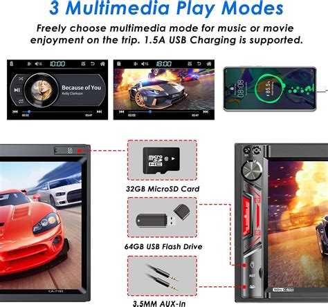 Buy Double Din Bluetooth Car Stereo 7 Inch LCD Touchscreen Car Audio
