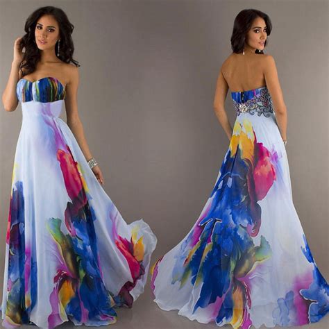 Women Summer Beach Long Chiffon Dress Floral Boho Evening Cocktail