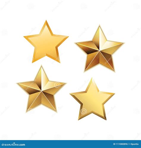 Grupo Do Vetor De Estrelas Douradas Ilustração do Vetor Ilustração de