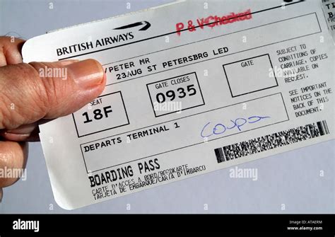 British Airways Ticket Hi Res Stock Photography And Images Alamy