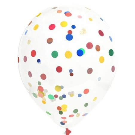 Ballon Confettis Multicolore x6 en latex 30 cm Tralala Fêtes fr