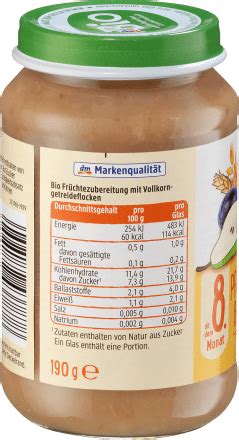 dmBio Frucht Getreide Pflaume Apfel Birnen Müsli ab dem 8 Monat