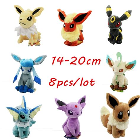 8pcs Lot Eevee Plush 14 20cm Espeon Flareon Umbreon Glaceon Jolteon