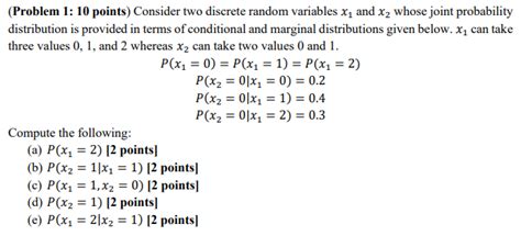 solved problem 1 10 points consider two discrete random
