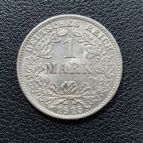1 Mark Stück 1915 D Deutsches Reich Reichsadler alte Silber Münze