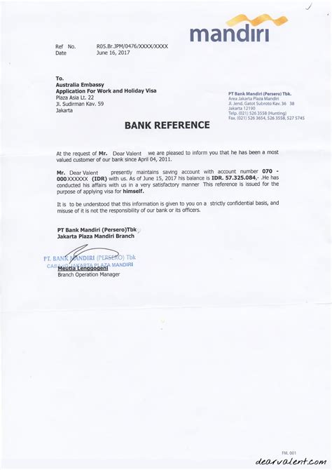 Contoh Surat Permohonan Referensi Bank Contoh Surat