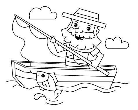 Desenhos De Pescador Para Colorir Bora Colorir
