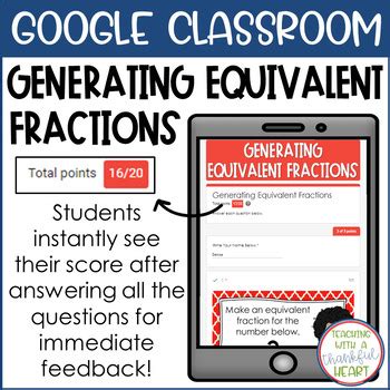 Generating Equivalent Fractions Google Task Cards Tpt