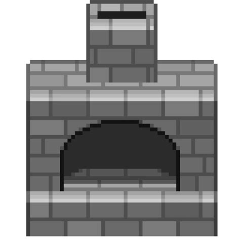 An 8 Bit Retro Styled Pixel Art Illustration Of A Stone Furnace