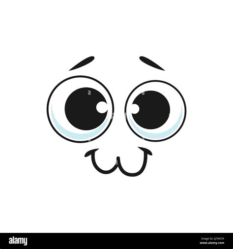 Cartoon Fascinated Smiling Face With Big Eyes Isolated Vector Delighted Smile Facial Emoji