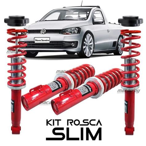Jogo Completo De Suspensao Rosca Slim Vw Saveiro G5 Ate G8 Macaulay
